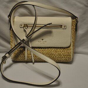 kate spade | Bags | Kate Spade Leather And Raffia Straw Hand Bag | Poshmark